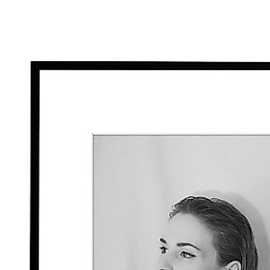 Golden State Art - 16x20 Aluminum Picture Frame - with Mat for 11x14 Photo or Without Mat for 16 x 20 Poster - Real Glass Cover - Simple and Elegant Decor for Wall Mounting - 1 Pack - Black