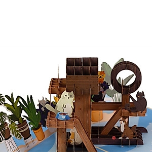 TRUANCE Pop Up Card Cats House Special Greeting Card For Mom Dad Daughter On Their Birthday With Blank Note