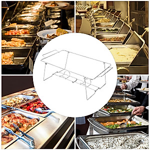 Gdrasuya10 12 Pcs Foldable Buffet Stand - Metal Chafing Rack with Wire Frame Holder - Serving Trays & Food Warmer - Catering Supplies for Wedding & Birthday Party, Silver
