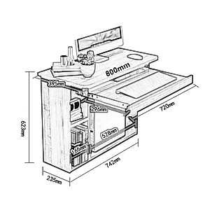 Floating shelf Floating Wall Computer Desk Study Desk with Bookshelves Home Laptop Notebook Table Writing Desk Office Workstation Hanging Desk Drop-Leaf Table Learning Desk with Keyboard Tray and Stor