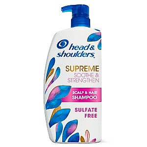 Head & Shoulders Supreme Dandruff Shampoo with Argan Oil, Anti Dandruff Scalp Treatment, Sulfate Free, Soothes Scalp, Deep Moisturization, Controls Itch, Natural Rose Essence, 28.2 Fl Oz