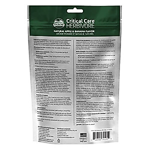 Oxbow Animal Health Critical Care, Herbivore, Apple-Banana Flavor, 454 Gram Bag, 1-lbs (70105)