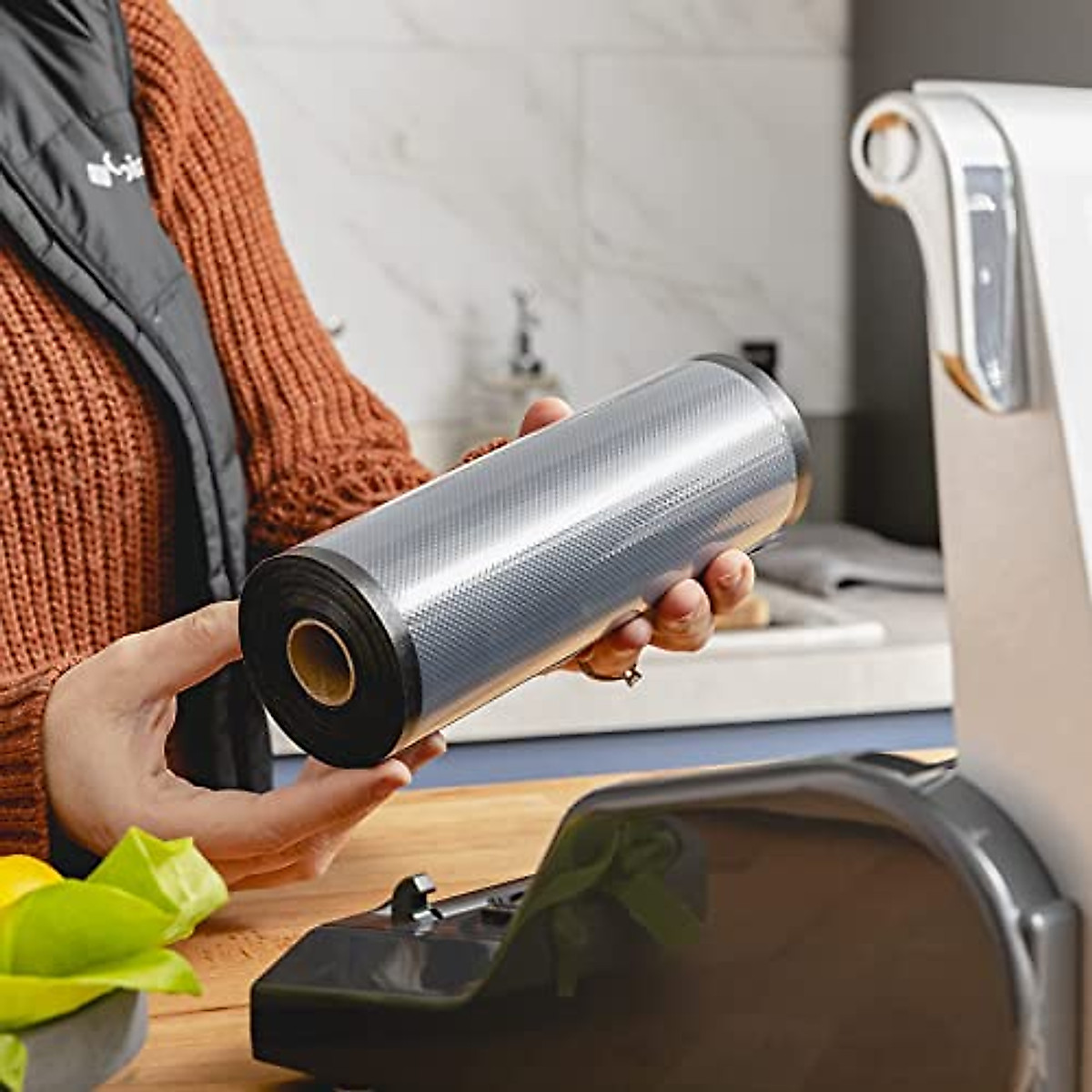 Avid Armor Vacuum Sealer Bags Rolls - 4 Pack 11"x 25' (2 Rolls) and 8"x 25' (1 Roll) & Bonus 8" x25' Black/Clear Roll Compatible with Foodsaver Food Sealer Machines BPA Free Sous Vide 100 Feet Total