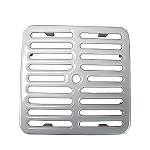 GSW Cast Iron Porcelain Floor Sink Top Grate with Ceramic Surface FS-TF, 9-⅜” x 9-⅜” x 1-¼” - Perfect for Restaurant, Bar, Buffet (Full Size)