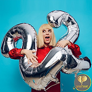 AFTERLOON® 40 Inch Chrome Glossy Midnight Blue Foil "5" Helium Jumbo Digital Number Balloons, 5th Birthday Decorations for Girls or Boys, 5 Five Year Old Anniversary Party Supplies (Number"5")