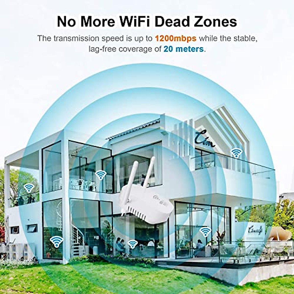 WiFi Extender, WiFi Extenders Signal Booster for Home WiFi Booster WiFi Repeater WiFi Range Extender Signal Booster up to 8000sq.ft, Wireless Internet Repeater 1200Mbps, Dual Band 2.4GHz/5GHz (1)