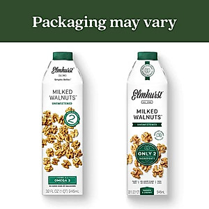 Elmhurst 1925 Milked Walnuts Unsweetened Walnut Milk, Dairy Free, Vegan, 32 Ounce (Pack of 6)