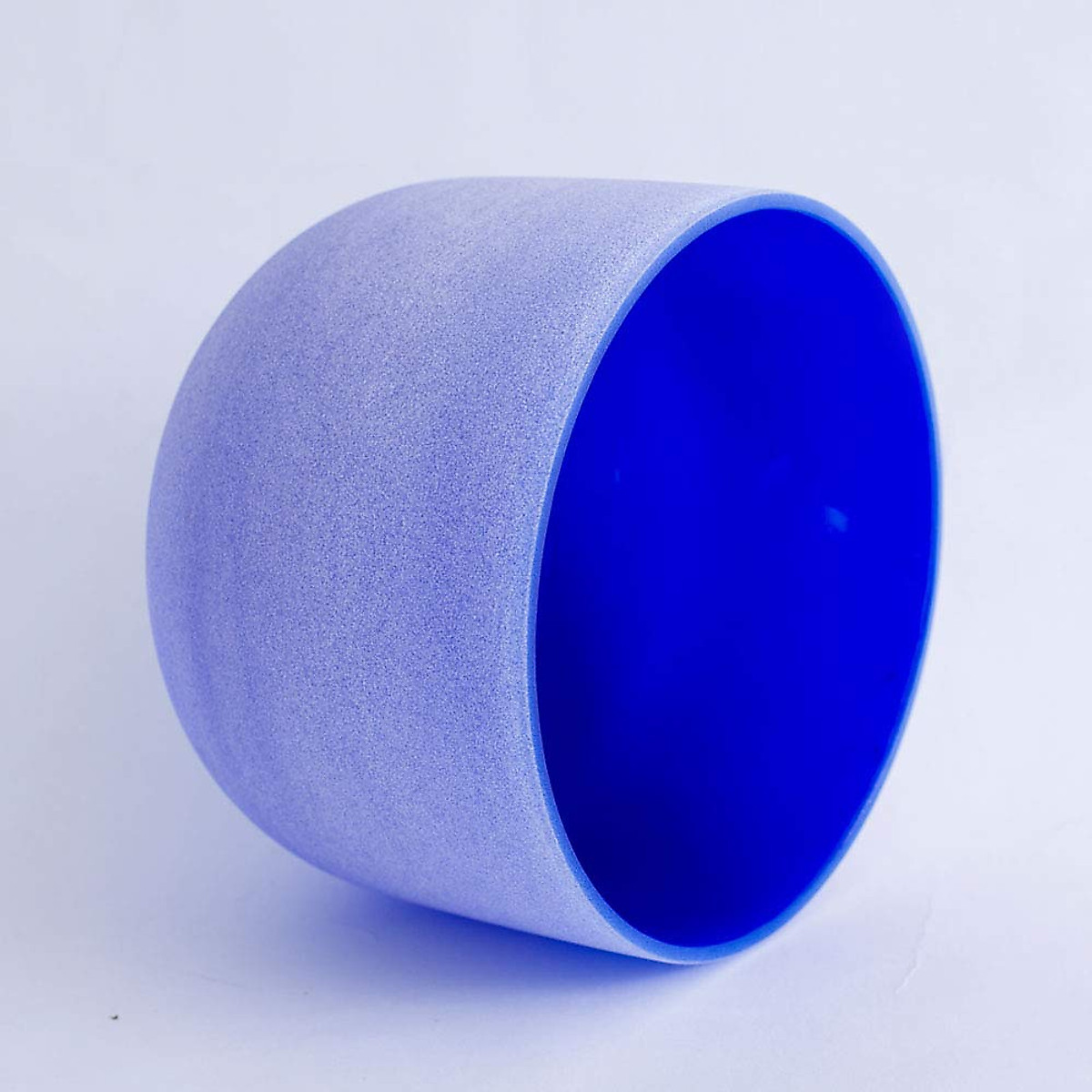 ENERGYSOUND 432Hz Perfect Pitch G Note Throat Chakra Blue Colored Frosted Quartz Crystal Singing Bowl 8 inch Carrier bag included