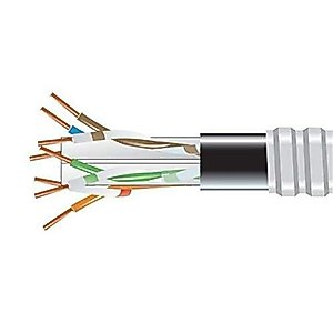 Certicable 100 Ft. Heavy Duty BX MC Armored CAT-6 Cat6 Gel Outdoor Ethernet Wire Cable Waterproof Rodent Proof UV