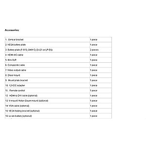 LILLIPUT FA1014/S 10 Inch 16:9 HD-SDI Monitor with HDMI, VGA, AV + 7 inch Magic Arm + V-Mount battery plate