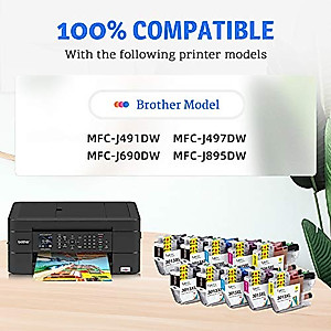 Topkolor Compatible Ink Cartridges Replacement for LC3013 LC3011 LC 3013 3011 LC-3013 LC-3011 High Yield for MFC-J491DW MFC-J895DW MFC-J690DW MFC-J497DW Printer, 8 Pack… (10pack)