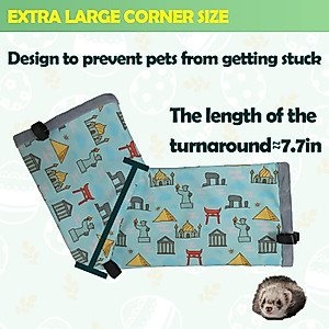 Ferret Cage Accessories Tunnel Tube Corner Hide Fleece Hideaway Bed Hammock Bed for Guinea Pig (Green) (Green)