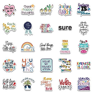 Motivational Stickers 52 Pieces Water Bottle Motivational Stickers Notebook Diary Scrapbook Guitar Helmet Waterproof Vinyl Stickers Kids Teen Adult Teachers Staff Motivational Quotes Stickers
