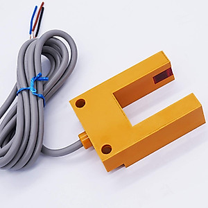 Twidec/30MM Induction Adjustable Indoor Wall Mounted Photoelectric Beam Sensor Slot Type 3wire NPN NO photoelectric Sensor Switch 2m line Cable E3S-GS30E4