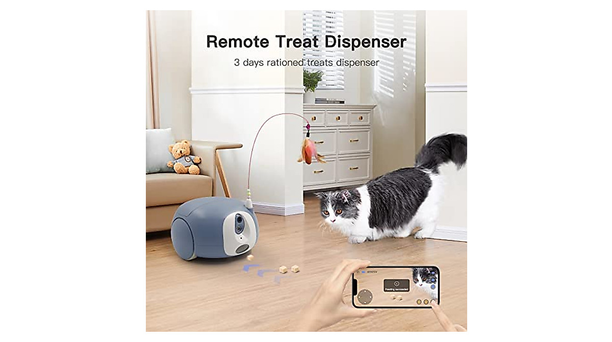 Smart Pet Camera Robot with Treat Dispenser & 2 Way Audio