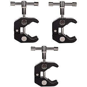 QYXINC 3Pack Super Clamp with 1/4 and 3/8 Thread Camera Clamp Mount，Crab Clamp Rod Clamp Clip for Cameras, Rods, Lights, Hooks, Shelves, Cross Bars, etc