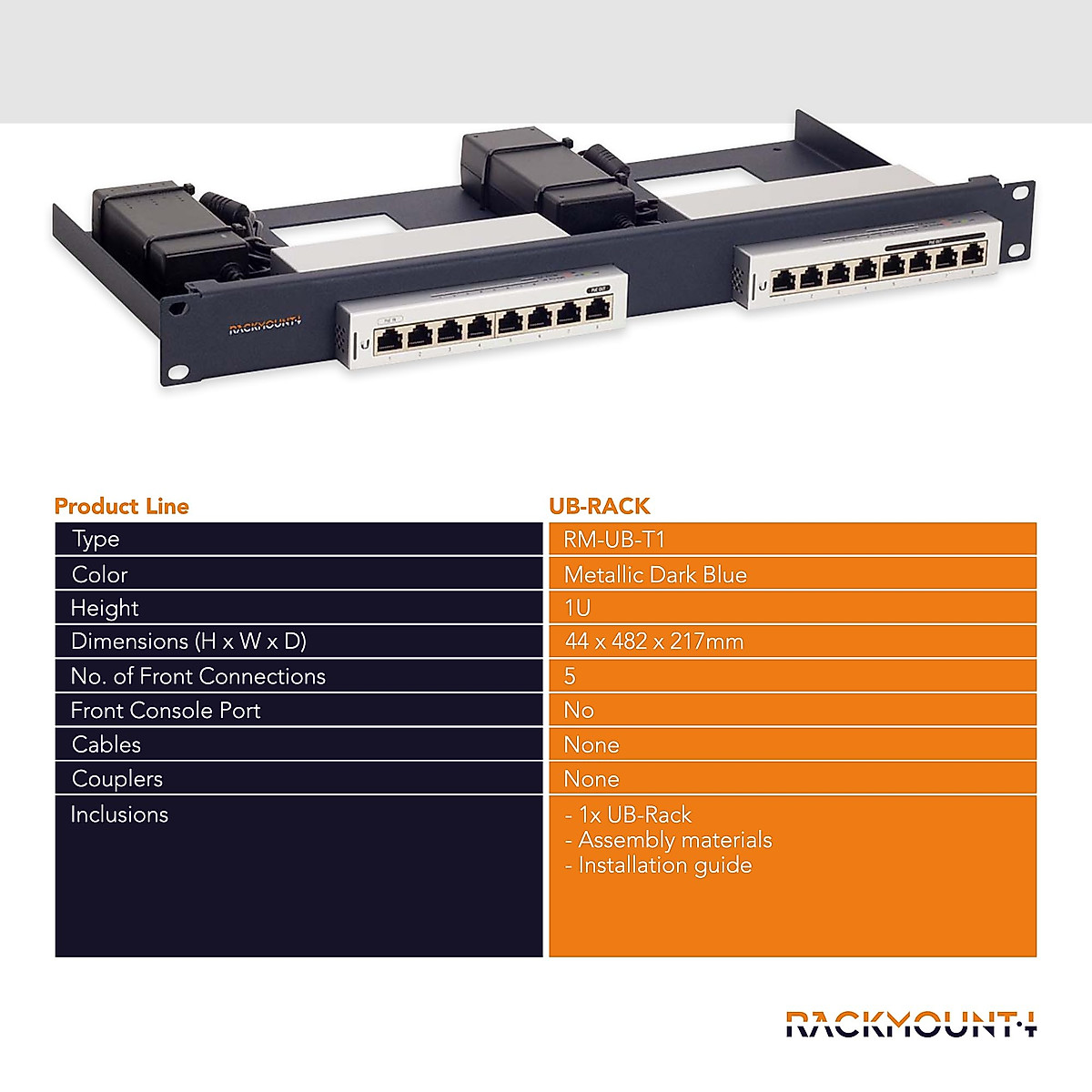 R RACKMOUNT·IT | RM-UB-T1 | Rack Mounting Kit for Ubiquiti UniFi Switch 8 & 8-60W