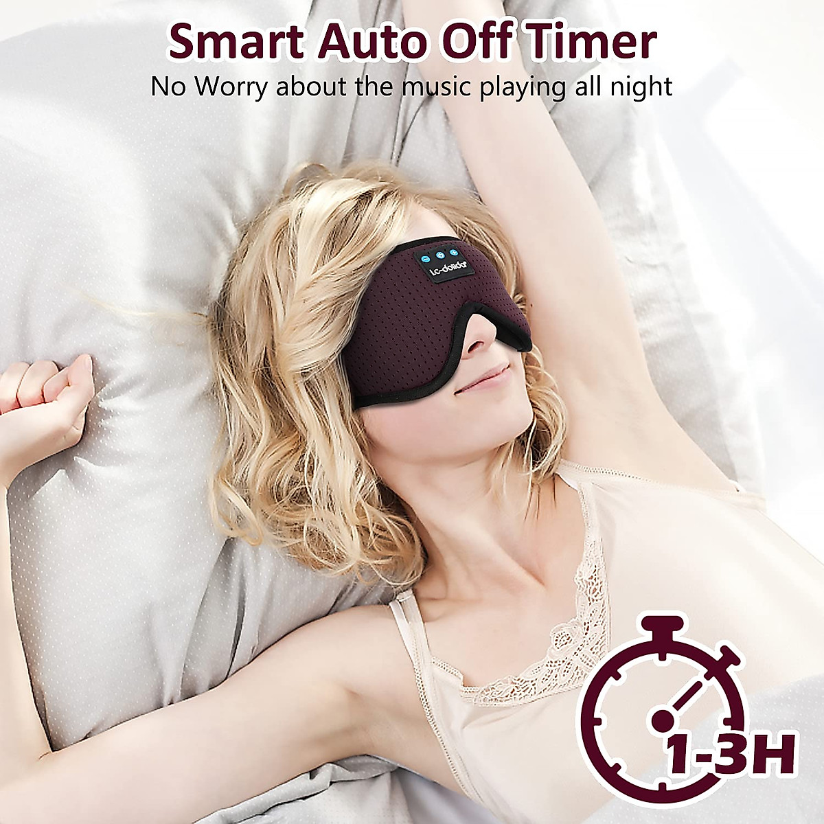 LC-dolida Steam Eye Mask, Eye Steamer with Sleeping Headphones for Side Sleepers, Colorful 3D Music Eye Mask Cool Birthday Holiday Unique Gifts for Family