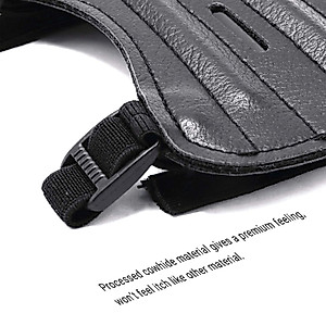 2 Pack Archery Arm Guard, Archery Bracer/Archery Cowhide Leather Forearm Protector w/Bow Range with 4-Strap Buckles, Arm Guard for Archer Hunter