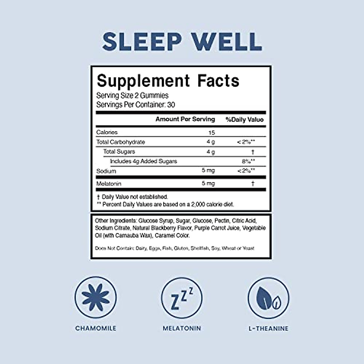 Bloom Nutrition Sleep Well | Soothing BlackBerry Melatonin Gummies for Better Rest | Fall Asleep Fast and Wake Up Refreshed | 60 Gummy Chewables