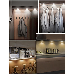 MATICOD Under Cabinet Lights Plug in Dimmable White LED Under Cabinet Lighting, Bluetooth Smart APP Remote Control Closet Lights Kitchen Lights, Under Counter Lights for Kitchen, Cabinet