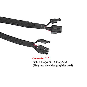 8-Pin PCIe Splitter Power Cable: GPU VGA PCI-e 8 Pin Female to Dual 8 (6+2) Pin Male Adapter PCI Express Power Supply 8Pin to Dual 6 Pin Extension Connector Y-Splitter with Sleeve 9 inch - 2 Pack
