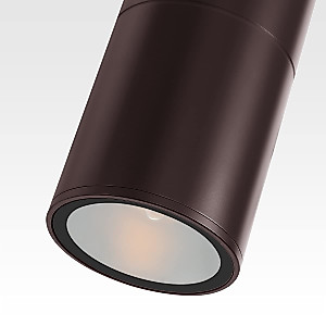 mirrea Modern Outdoor Porch Light Patio Light in 2 Lights with Aluminum Cylinder and Tempered Glass Cover Waterproof Wall Sconce 2 Pack (Oil Rubbed Bronze)