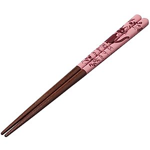 Kiki's Delivery Service Wooden Chopsticks (Pink) - Authentic Japanese Design - Lightweight, Durable and Convenient