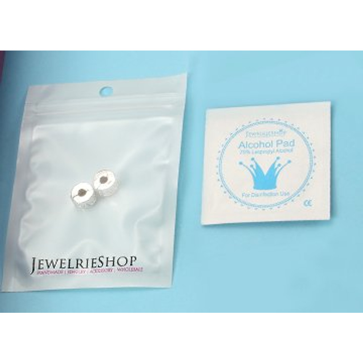 JewelrieShop Clip Spacer Charm for Bracelet Clip Lock Stopper Bead Spacer European Openable Bead (#06S, 2pcs)