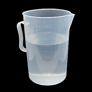 Othmro Measuring Cup 2000ml PP Plastic Graduated Beaker Transparent for Lab Kitchen Liquids 1pcs