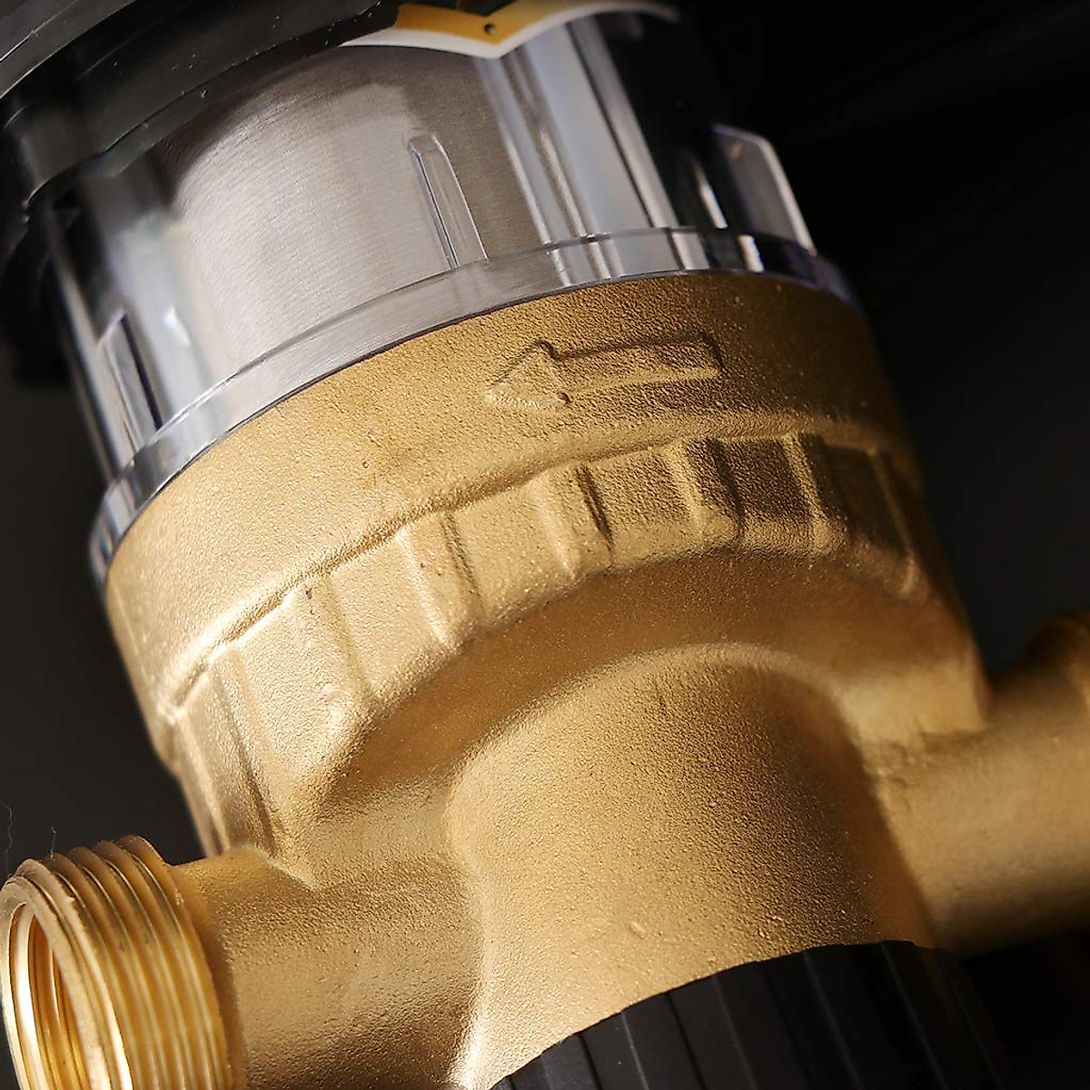 Water Prefilter System, Stainless Steel Brass Whole House Spin Down Pre-Filter to Remove Sediment, Rust, Sand, Well Water Sediment Pipe Filter - 0.75inch