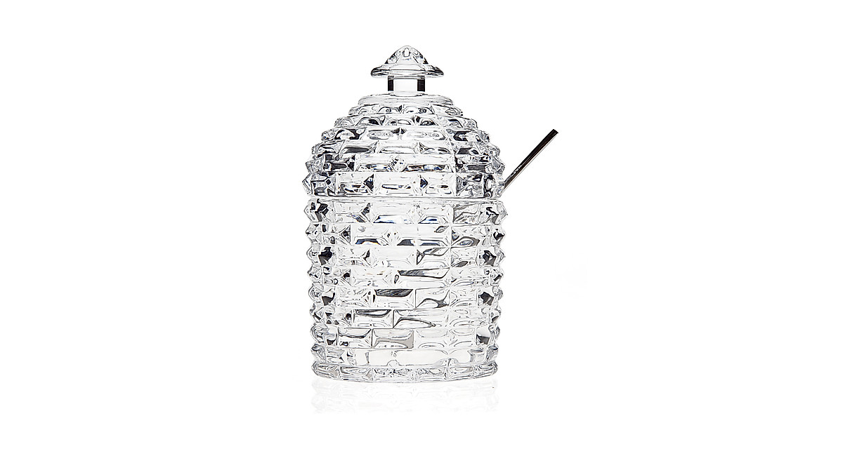 Godinger Honey Jar, Honey Dish, Glass Jam Jar, Beehive Honey Jar — 🛍️ ...