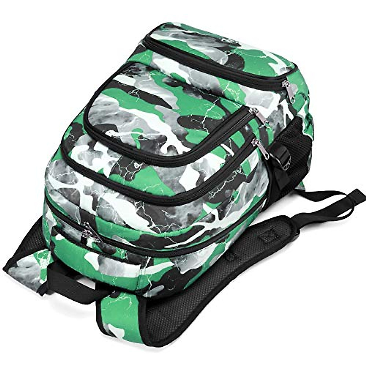 Boys School Backpack for Kids Elementary Middle School Bags for Teens Childs Camouflage Primary Book Bags Lightweight Durable Gifts Fourth Fifth Sixth Grade 17 Inch Ages 4.5.6.7.8.9.10 (Green)