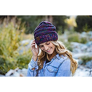 Funky Junque Oversized Slouchy Beanie - Black Kaleidoscope