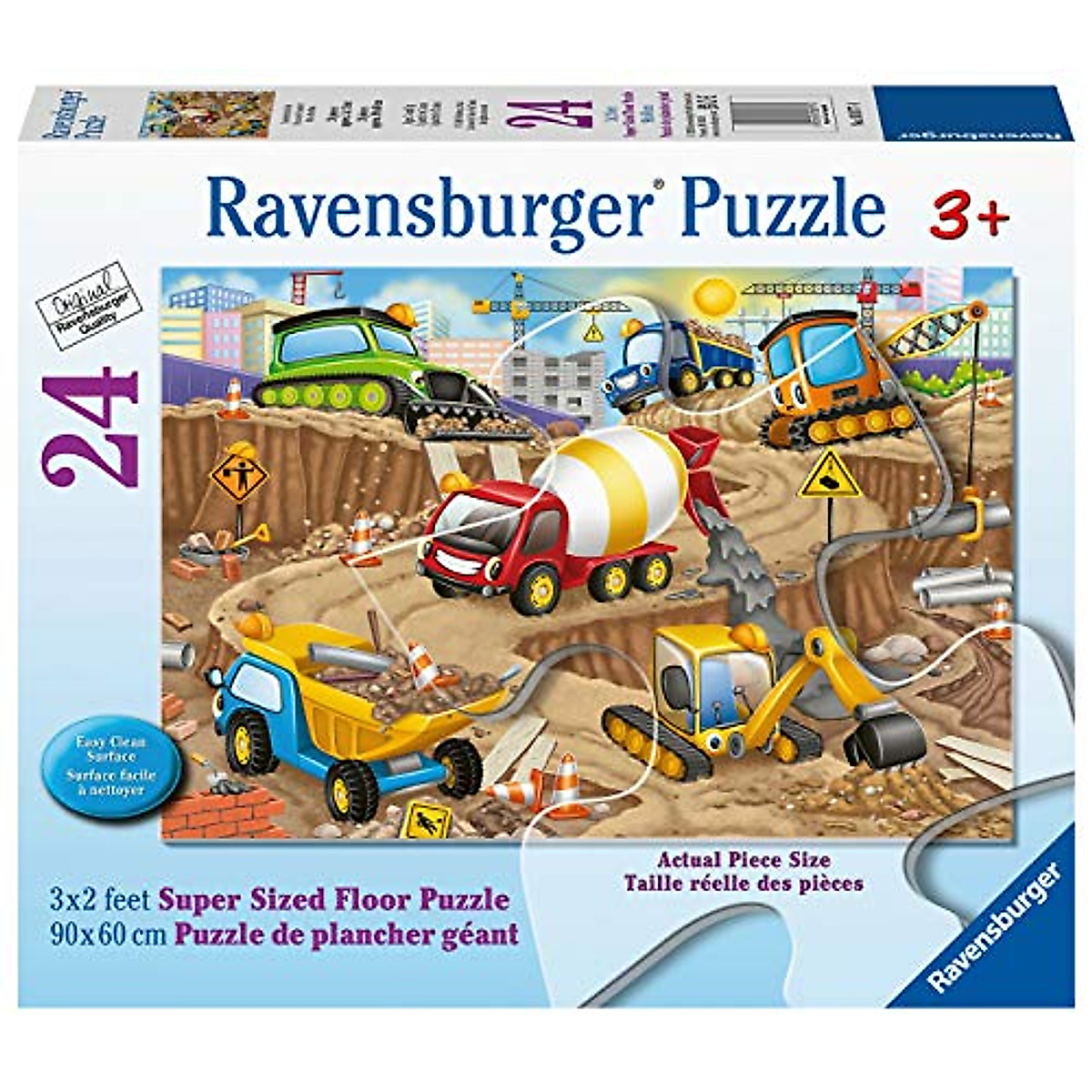 Ravensburger Construction Fun 24 Piece Floor Jigsaw Puzzle for Kids - 03077 - Every Piece is Unique, Pieces Fit Together Perfectly