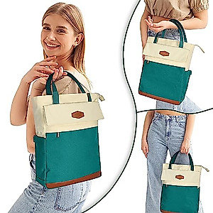 Women Backpack With Laptop Compartments & Tote Bag, 15.6Inch Waterproof Canvas Laptop Bookbag with Top Wide Open, Teacher/Nurse Computer Backpack Purse, College Work Travel Rucksack for Daily use