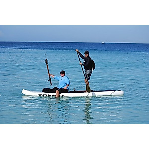 Tower Xplorer Inflatable 14' Stand Up Paddle Board - (8 Inches Thick) - Universal SUP Wide Stance - Premium SUP Bundle (Pump & Adjustable Paddle Included) - Non-Slip Deck - Youth and Adult