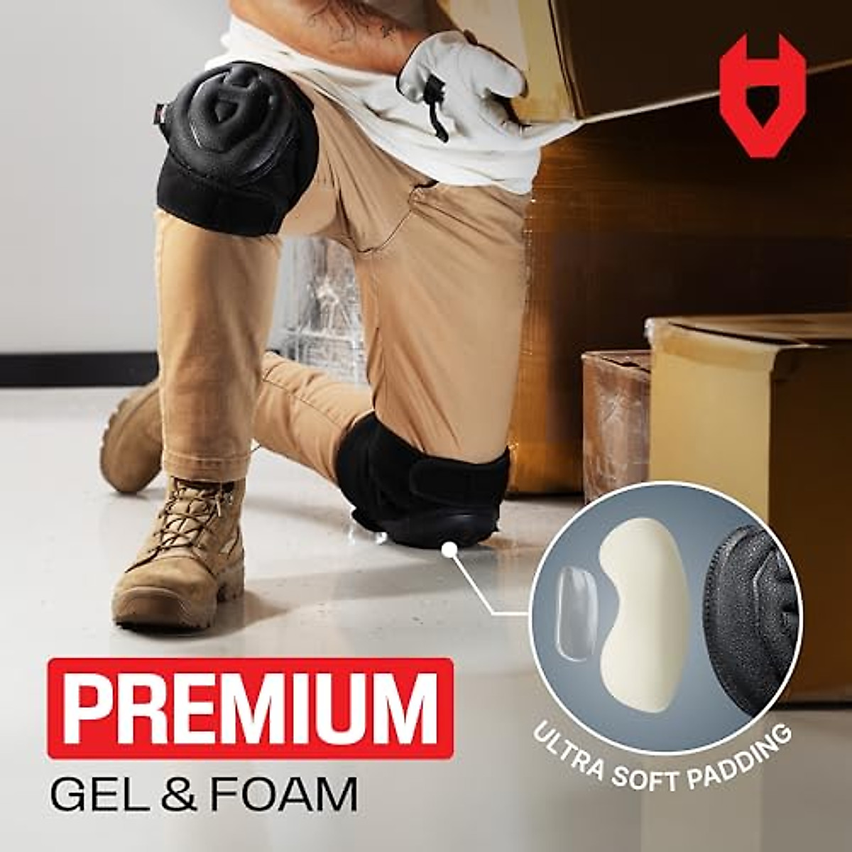 NoCry Gel Knee Pads for Men & Women with Waterproof Anti-Slip Cap and Adjustable Non-Slip Straps — Perfect Gardening Knee Pads; Work Knee Pads for Women & Men or Soft Knee Pads