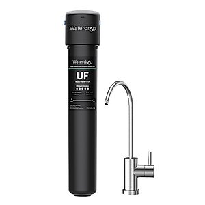 Waterdrop 17UB-UF Under Sink Water Filter System, 0.01 Micron Filtration, Reduces Chlorine, Lead, Bad Taste & Odor, 24K Gallons, with Dedicated Brushed Nickel Faucet, USA Tech
