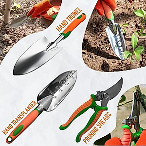 Gardening Hand Tool Set, 10 Pack Stainless Steel Kit with Tote Bag, Planting Accessories, and Lawn Care Tools - for Men and Women Gardeners - for Outdoor Garden Works and Yard Planting by GardenWerx