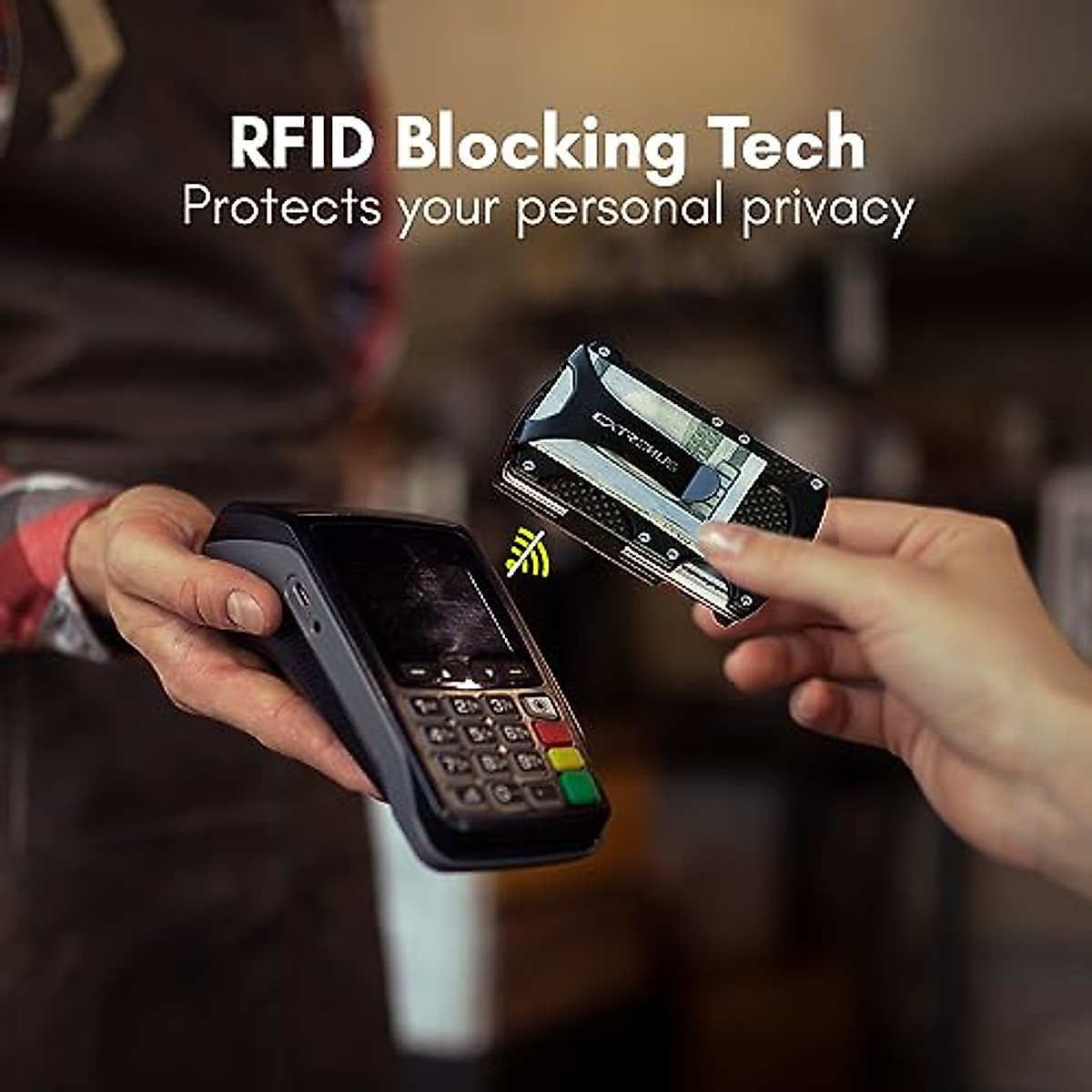 Extremus Mens Wallet, Slim Tactical Wallet with Money Clip and Credit Card Holder, Minimalist Front Pocket Wallet for Men, Rfid Blocking Wallet, Black