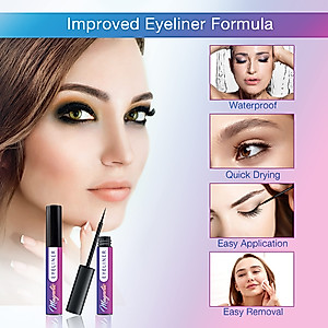 Asani Magnetic Eyeliner and Eyelashes Kit, 10-Pair Reusable Natural Magnetic Lashes, 2 Pair Fluffy magnetic Eyelashes, 2 Tubes of Magnetic Eyeliner with Scissors Tweezers & Mirror Case