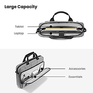 tomtoc Protective Laptop Shoulder Bag for 13-14 Inch MacBook Air/Pro, 13.4-14.4 Surface Laptop Studio/7/6/5/4/3, HP Chromebook 14, Acer Aspire 14, ASUS Zenbook 14, Dell Inspiron 14, Business Briefcase