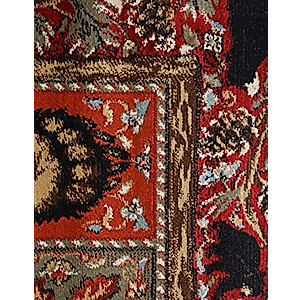 Rustic Lodge Persian Black 8x10 Area Rug, 7'10x9'10