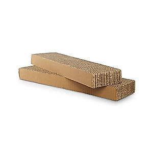 EveryYay Scratchin' The Surface Single-Wide Cardboard Refills for Cat Scratchers, 18.5" L X 4.5" W X 1.75" H, Pack of 2
