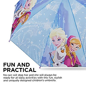 Disney girls Frozen Kids Umbrella and Slicker, Elsa and Anna Rainwear Set for age 2-7 Umbrella, Light Purple, MEDIUM 4-5 US