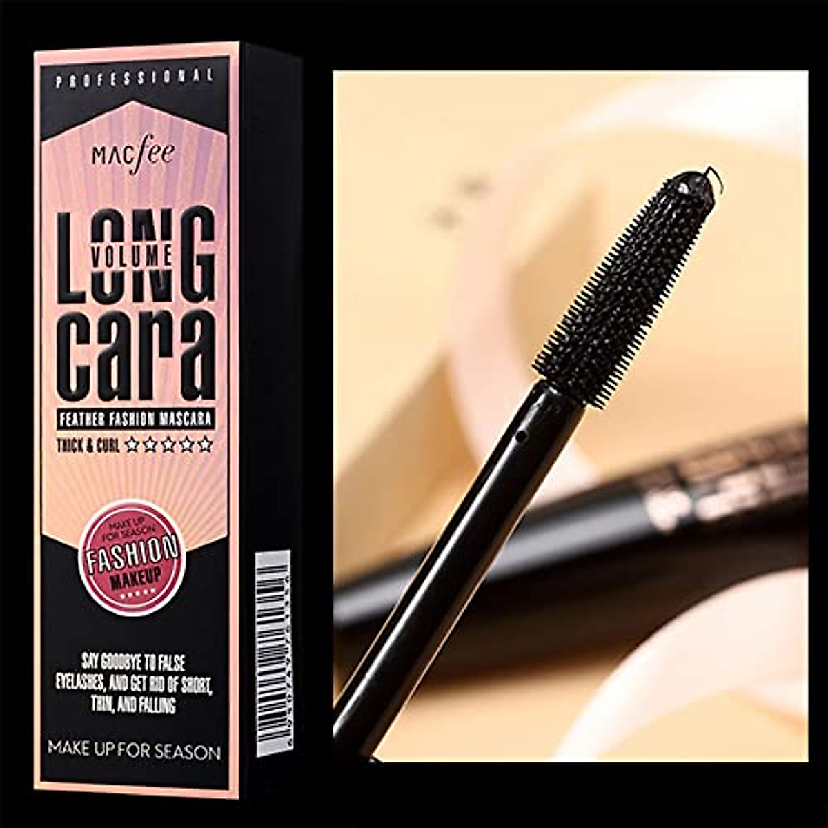 My Amazing Lashes Mascara Black Volume and Length Waterproof Smudge Proof 4D Silk Fiber Lash Mascara Natural Long Lasting Silk Fibre Mascara Longer Volumizing and Lengthening Mascara for Women (2 Pcs)