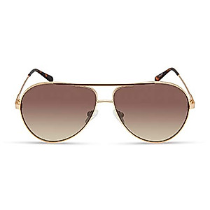 GUESS Men's Classic Aviator Pilot Sunglasses, Gold, 61mm