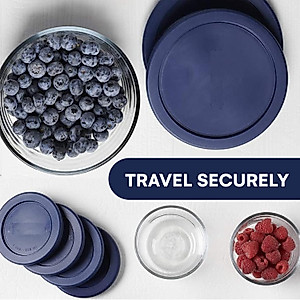 Lids for Pyrex and Anchor Round Glass Containers (2-Cups, Green-6PK)