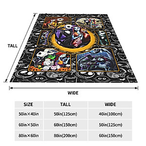 Ennankob Christmas Halloween Horror Throw Blankets Soft Warm Micro Fleece Blanket Novelty Home and Collectible Holidays Party All Seasons for Kids Aldults 50''X40'' Black 1